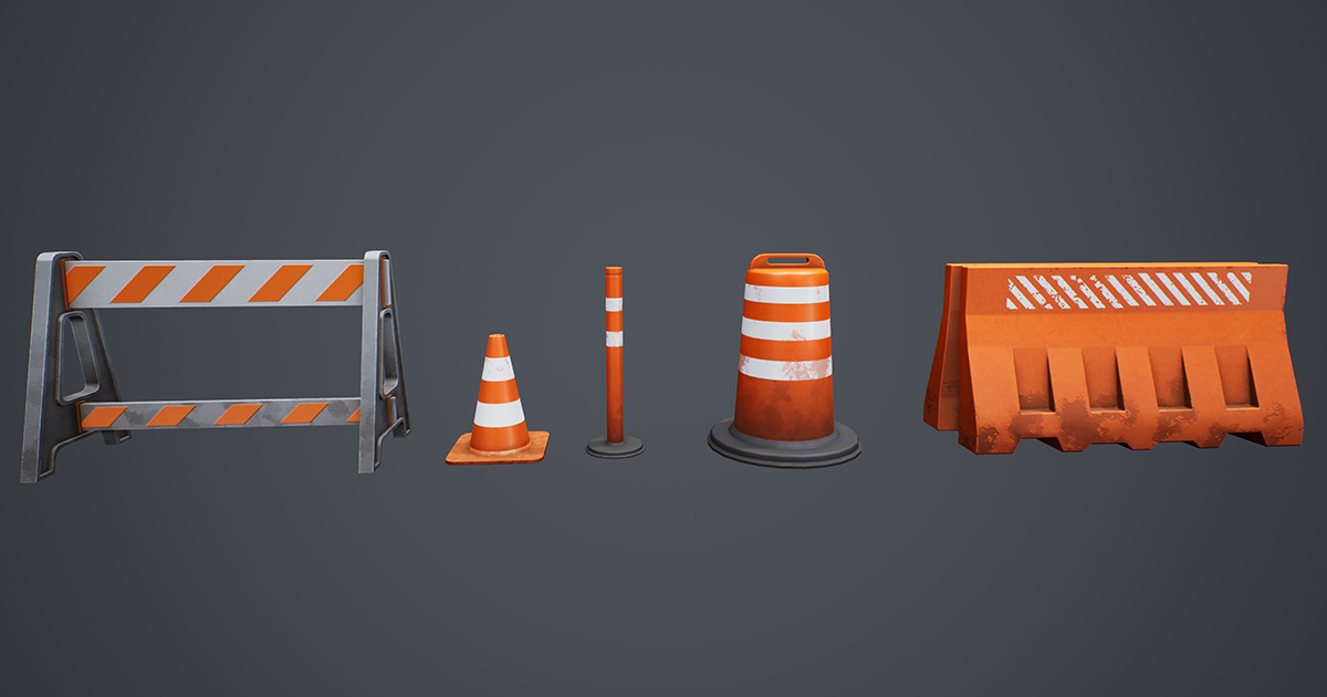 Stylized Traffic Cones | 3D Props | Unity Asset Store