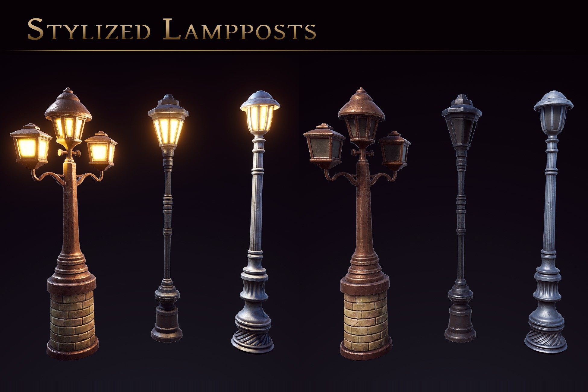 Stylized Lampposts | 3D 외부소품 | Unity Asset Store