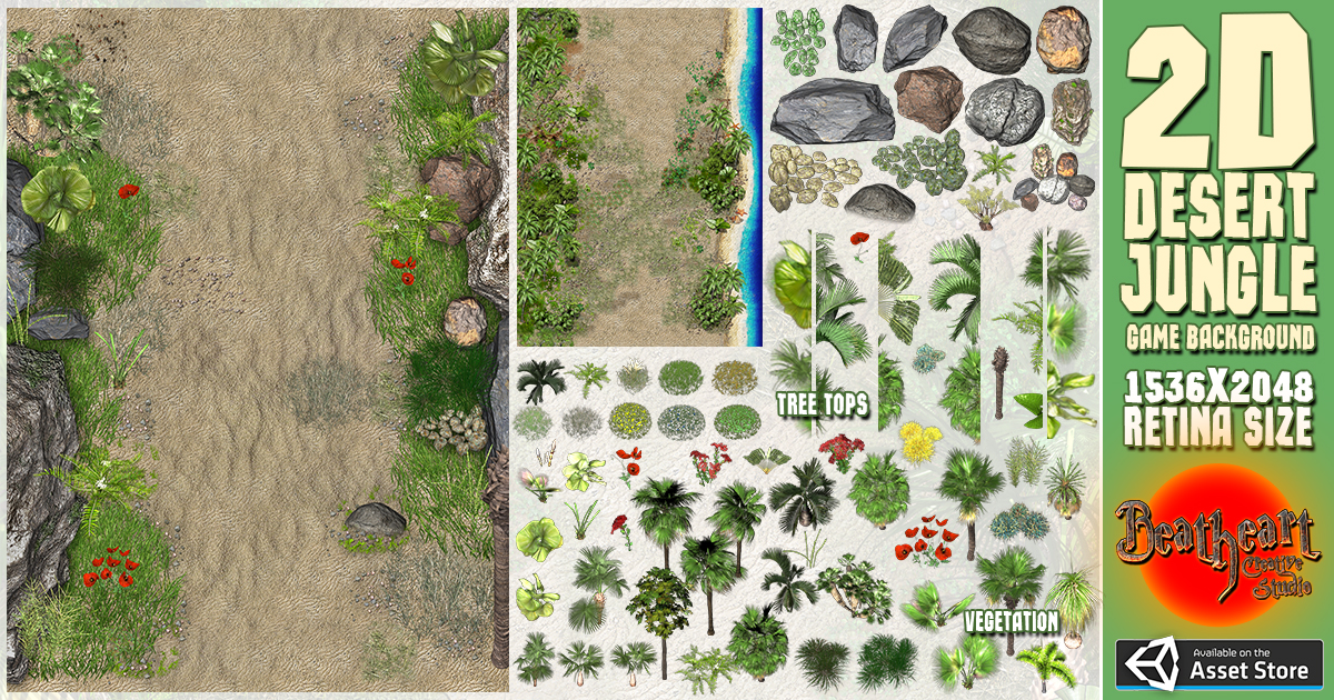 2D Desert Jungle Construction Set | 2D 주변환경 | Unity Asset Store