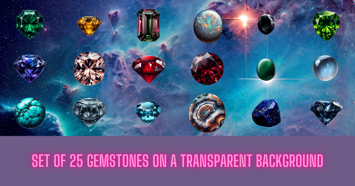 25 Transparent Gemstone Icons - Versatile 2D Crystal Collection | 2D ...