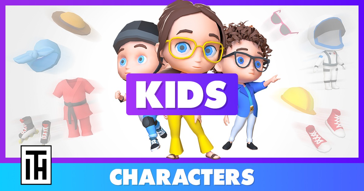 Kids Characters - Animated Low Poly 3D Models | Characters | Unity ...