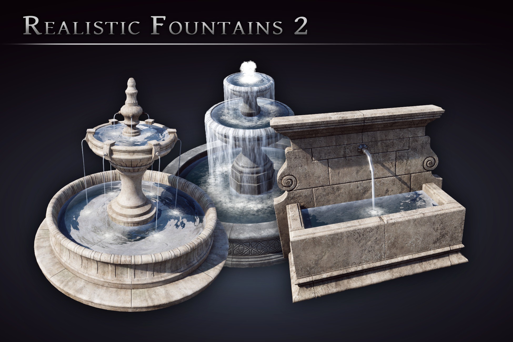 Realistic Fountains 2 | 3D Props | Unity Asset Store