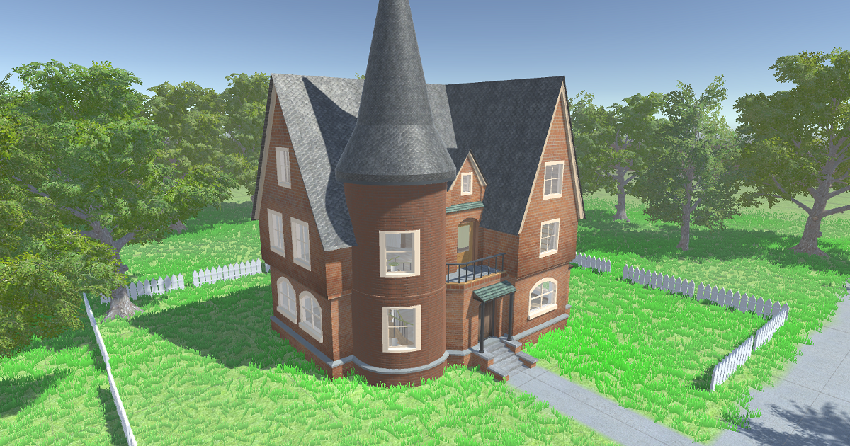 Brick Residential House | 3D Urban | Unity Asset Store