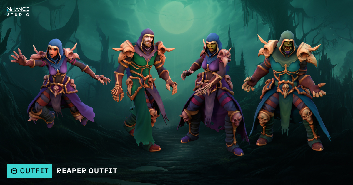 Stylized Fantasy Reaper Outfit | 3D Characters | Unity Asset Store