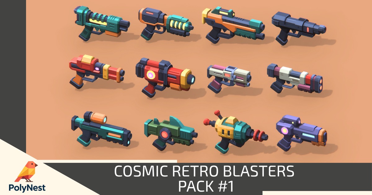 Cosmic_Retro_Blaster_Pack_1 | 3D Guns | Unity Asset Store