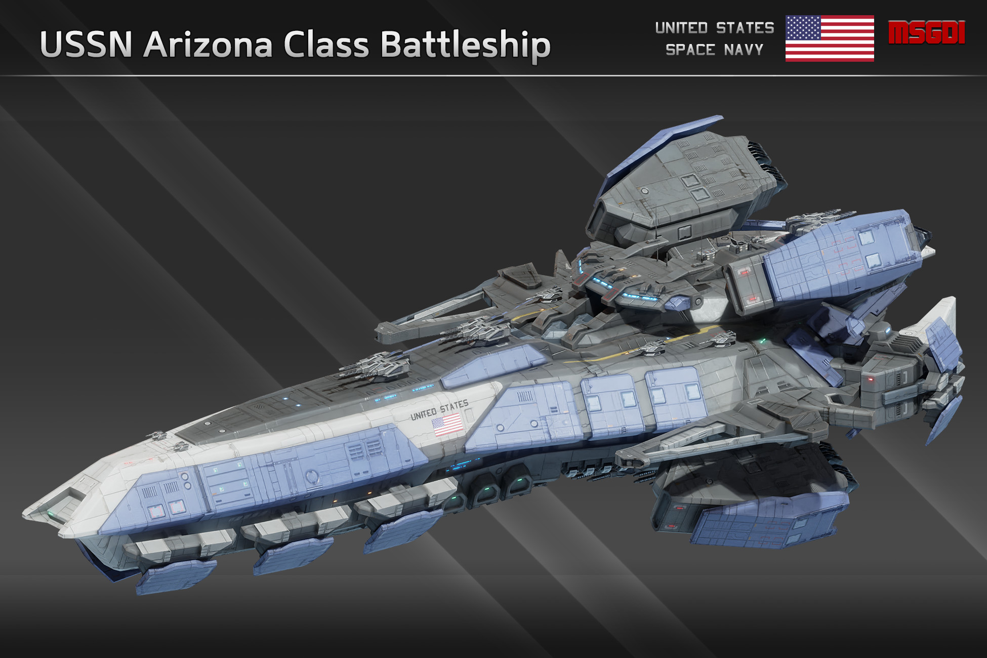 USSN Arizona Class Battleship | 3D Space | Unity Asset Store