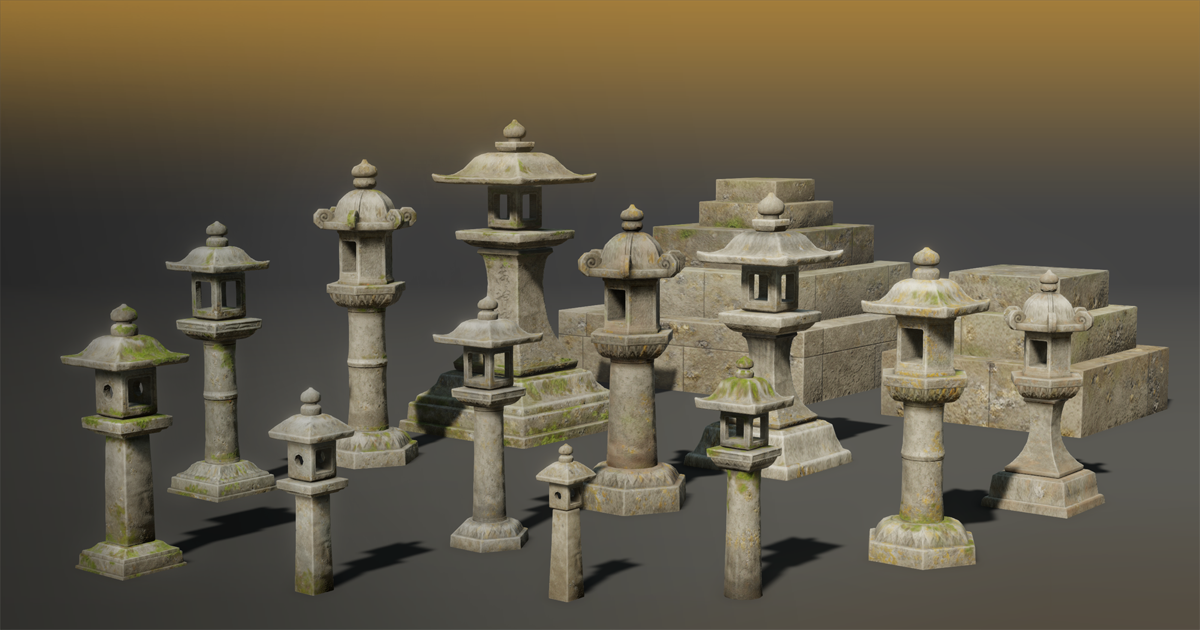 Stone Lantern Pack | 3D Historic | Unity Asset Store