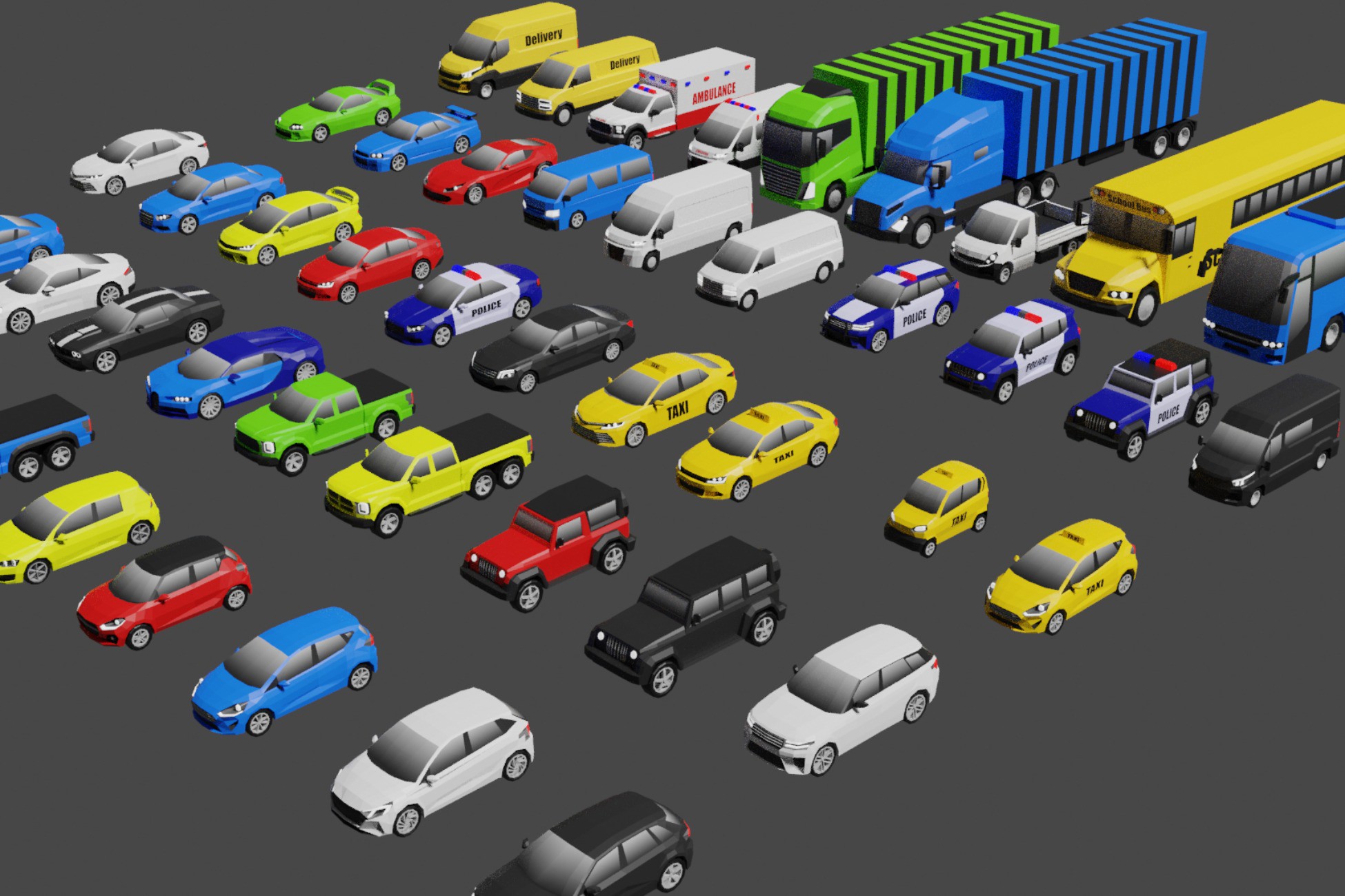 Low poly vehicle pack v2 | 3D Land | Unity Asset Store