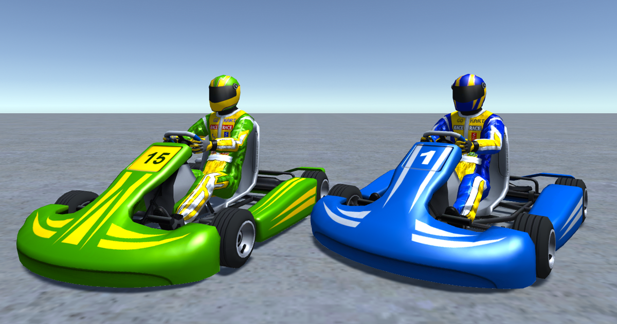 2 Low Poly Karts With Player Pack 3 | 3D Land | Unity Asset Store