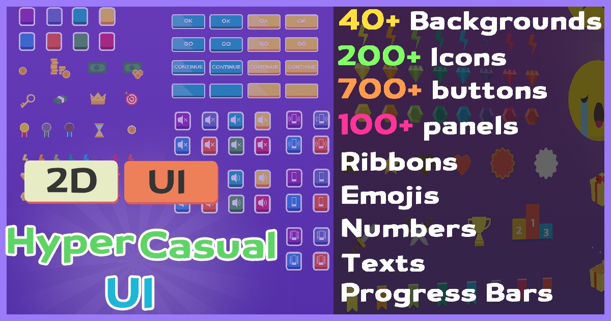 Hyper Casual Ui 2d Icons Unity Asset Store 
