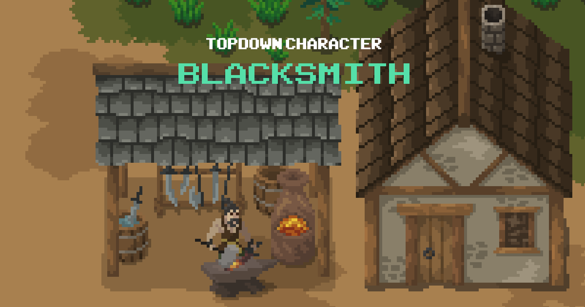 Blacksmith - Top Down Pixel Art Character Assets | 2D Characters | Unity Asset Store