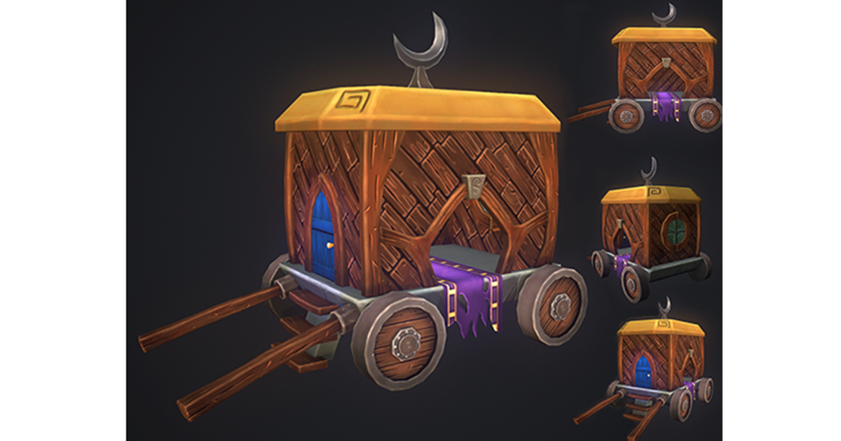 Wooden Trade Cart | 3D Fantasy | Unity Asset Store