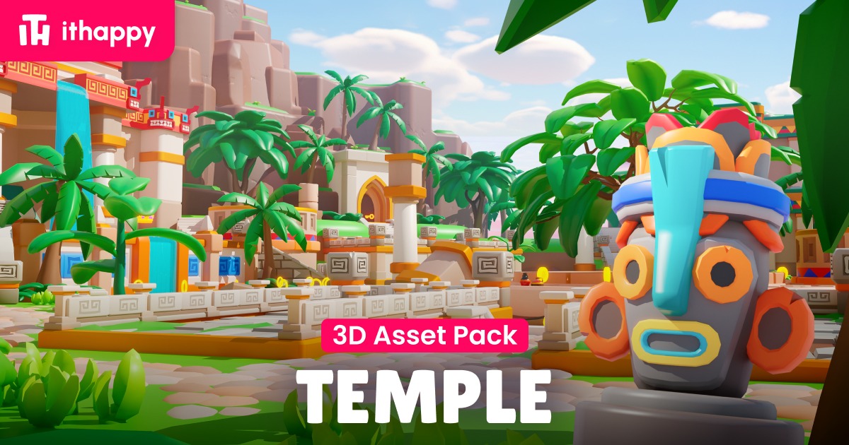 Location Temple - Low Poly 3D Models Pack | 3D Landscapes | Unity Asset ...