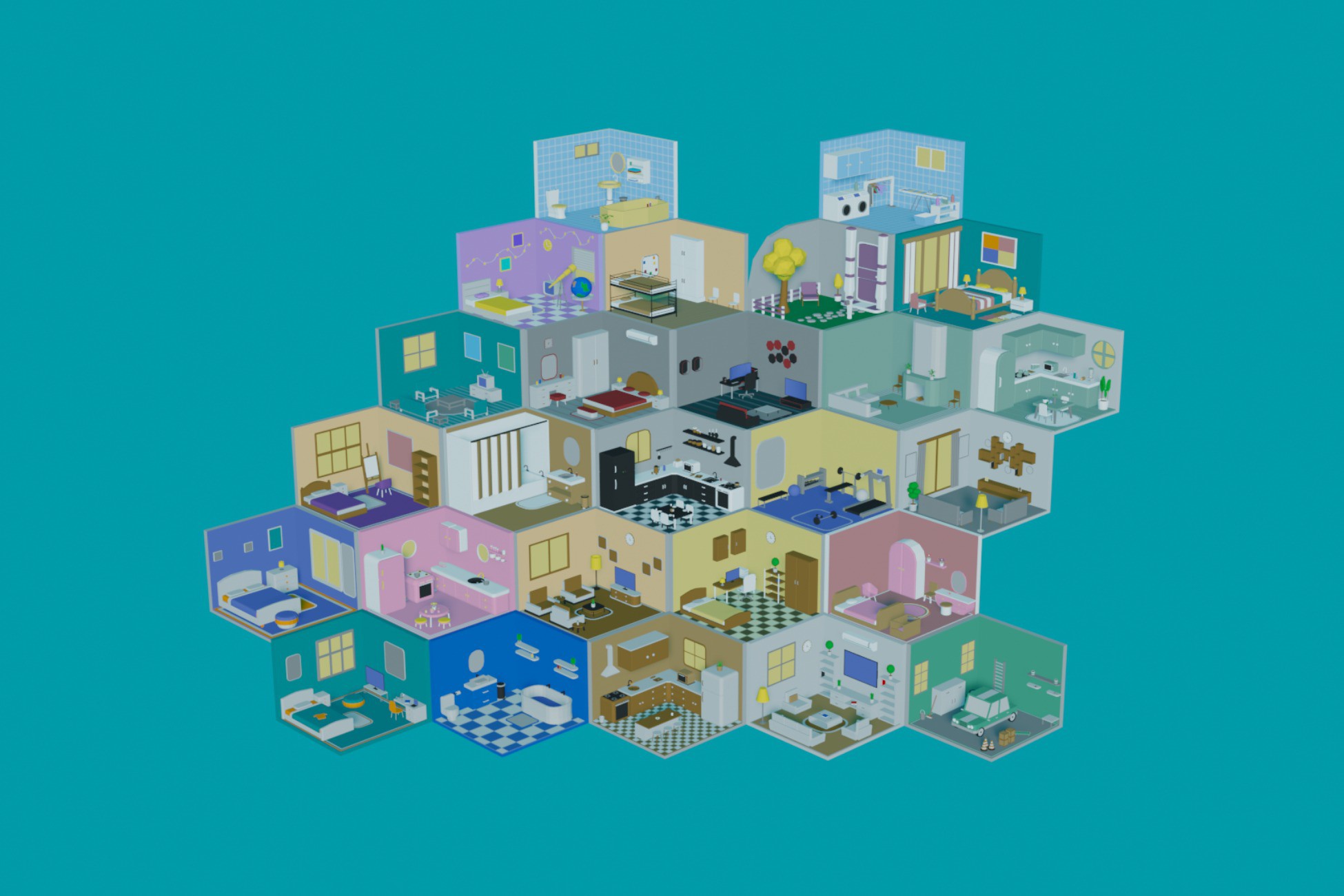 Simple Poly Rooms | 3D Environments | Unity Asset Store