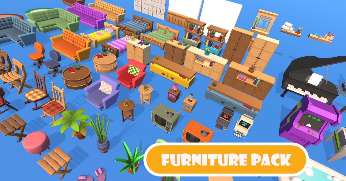 Low Poly Furniture Pack | 3D Props | Unity Asset Store