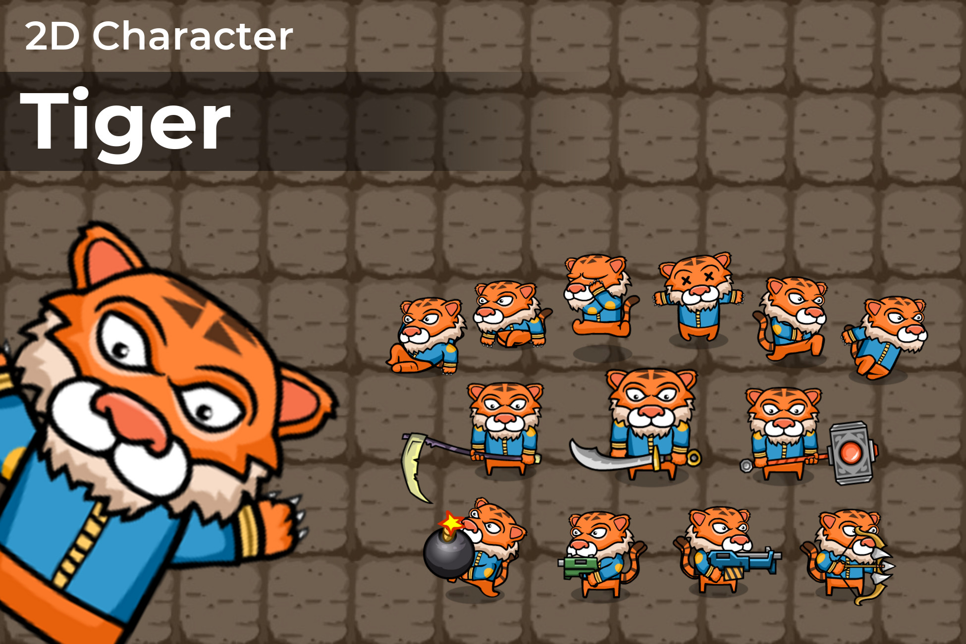 2D Character - Tiger | 2D Characters | Unity Asset Store