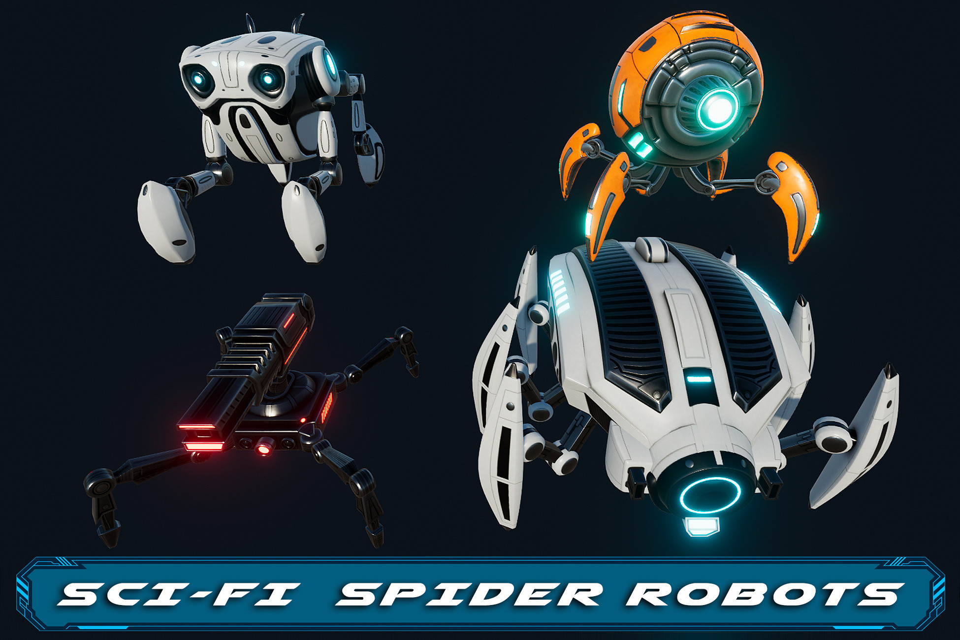 Scifi Spider Robots 3d Robots Unity Asset Store