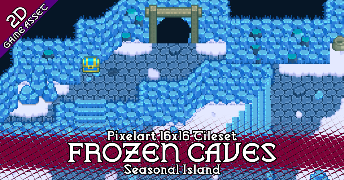 2D TopDown Frozen Caves 16x16 Tileset | 2D Environments | Unity Asset Store