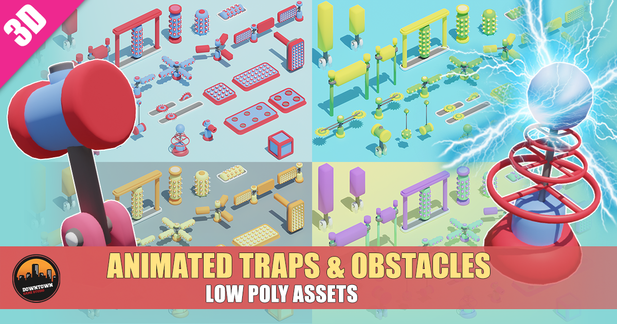 LOW POLY ASSETS - Animated Traps & Obstacles + VFX | 3D Props | Unity ...