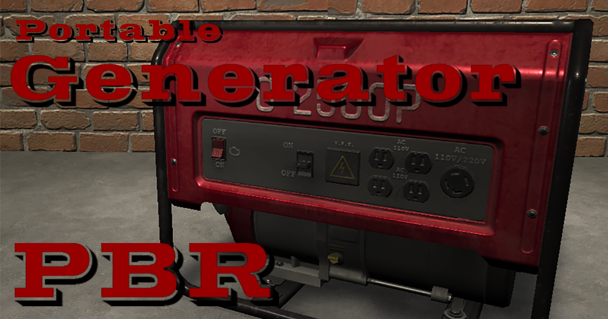 Portable Generator PBR | 3D Industrial | Unity Asset Store