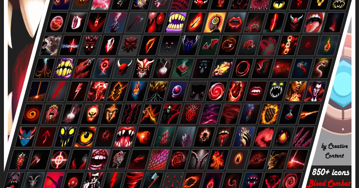 Spell icons - Blood Combat Pack | 2D Icons | Unity Asset Store