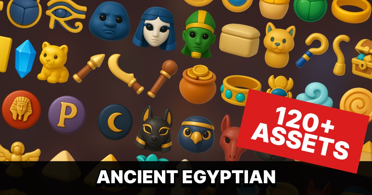 Ancient Egyptian Symbols Pack Golden Relics, Gods, Artifacts and Icons ...