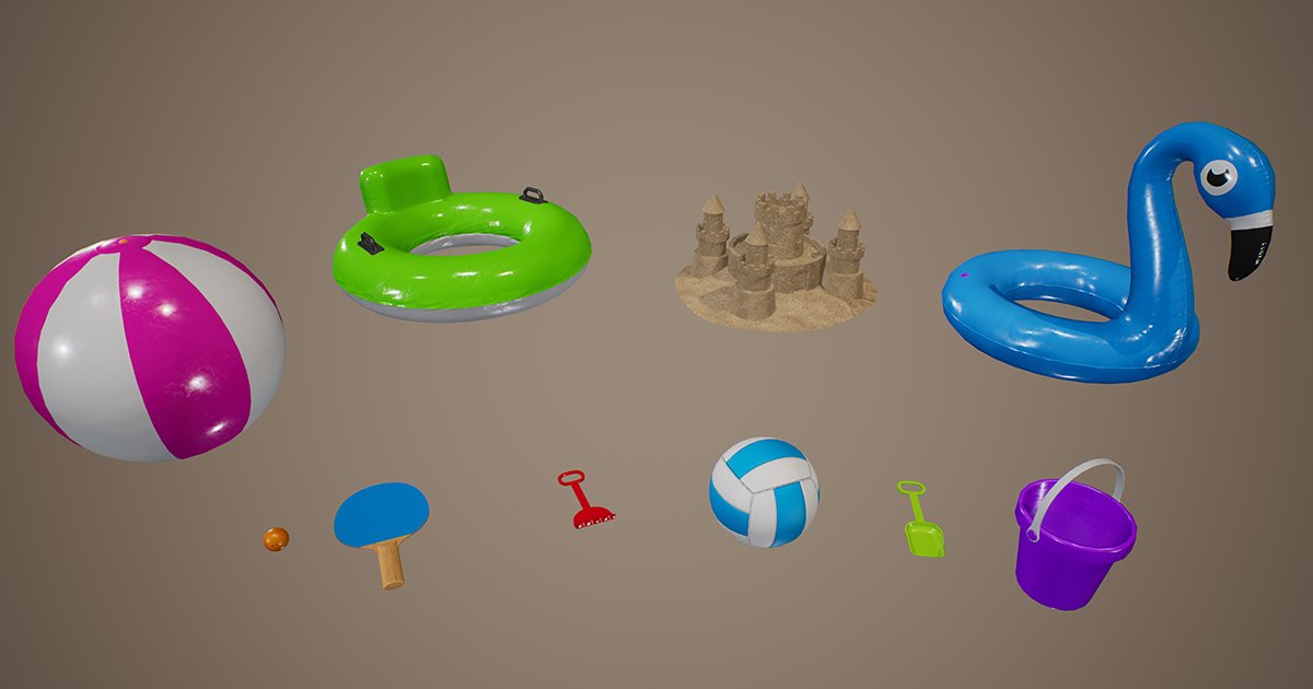 Summer Beach Toys | 3D Props | Unity Asset Store