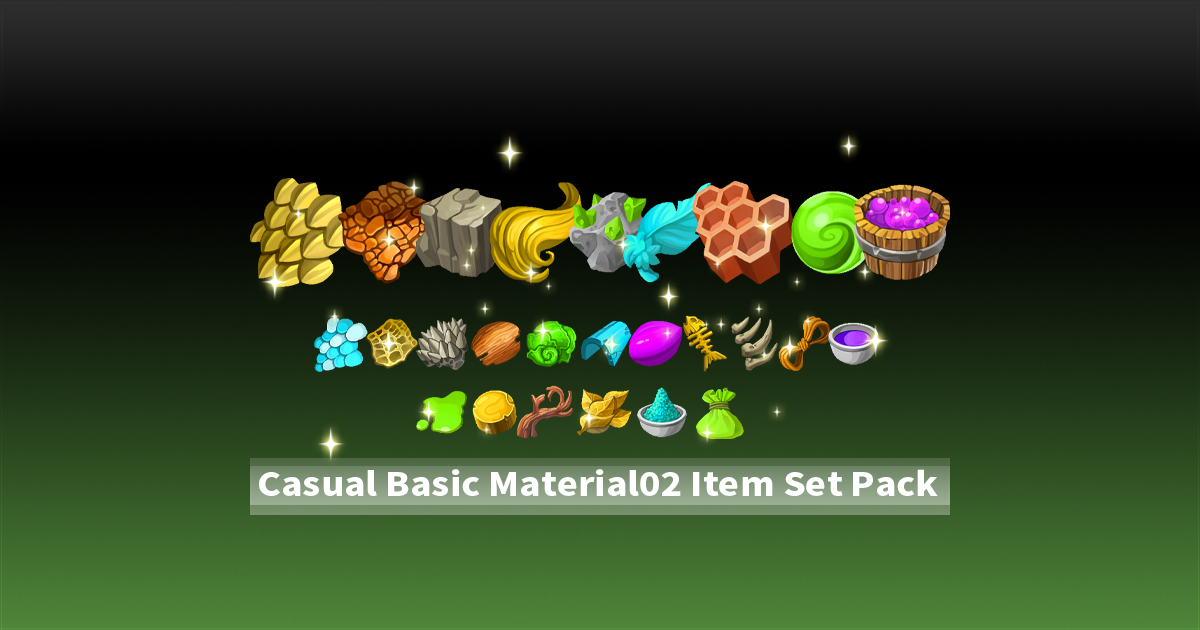 Casual Basic Material02 Item Set Pack | 2D Icons | Unity Asset Store
