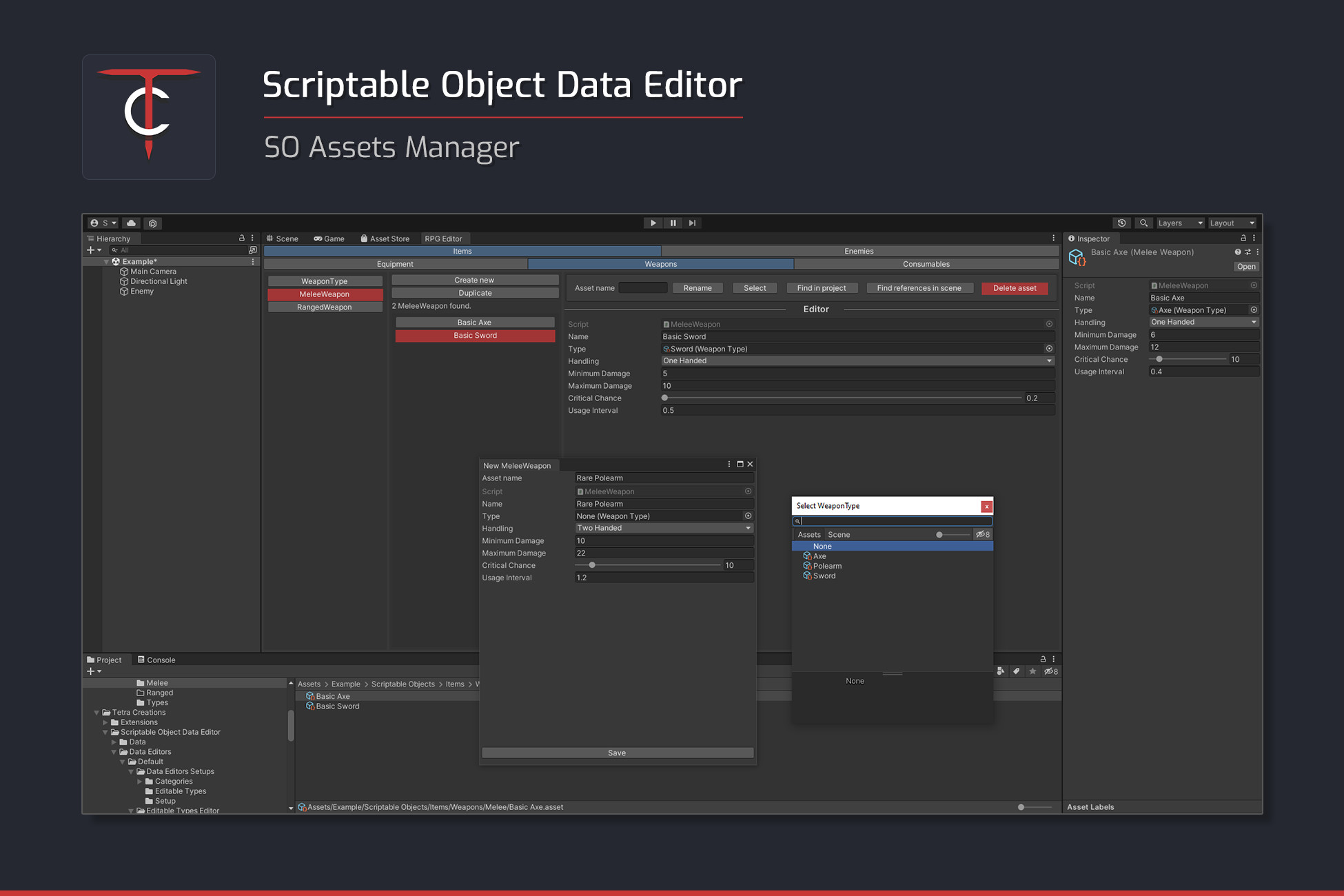 Scriptable Object Data Editor Utilities Tools Unity Asset Store 0821