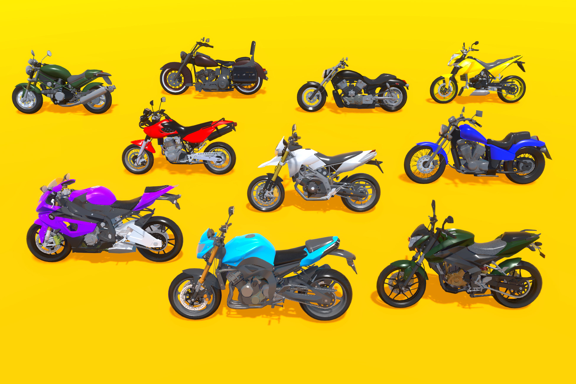 Super Bikes Pack - Low Poly | 3D Land | Unity Asset Store