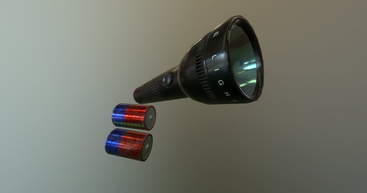 Flashlight and Battery PBR | 3D Electronics | Unity Asset Store