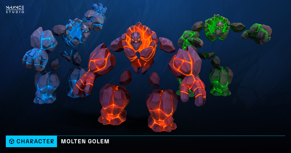 Stylized Fantasy Molten Golem | 3D Creatures | Unity Asset Store