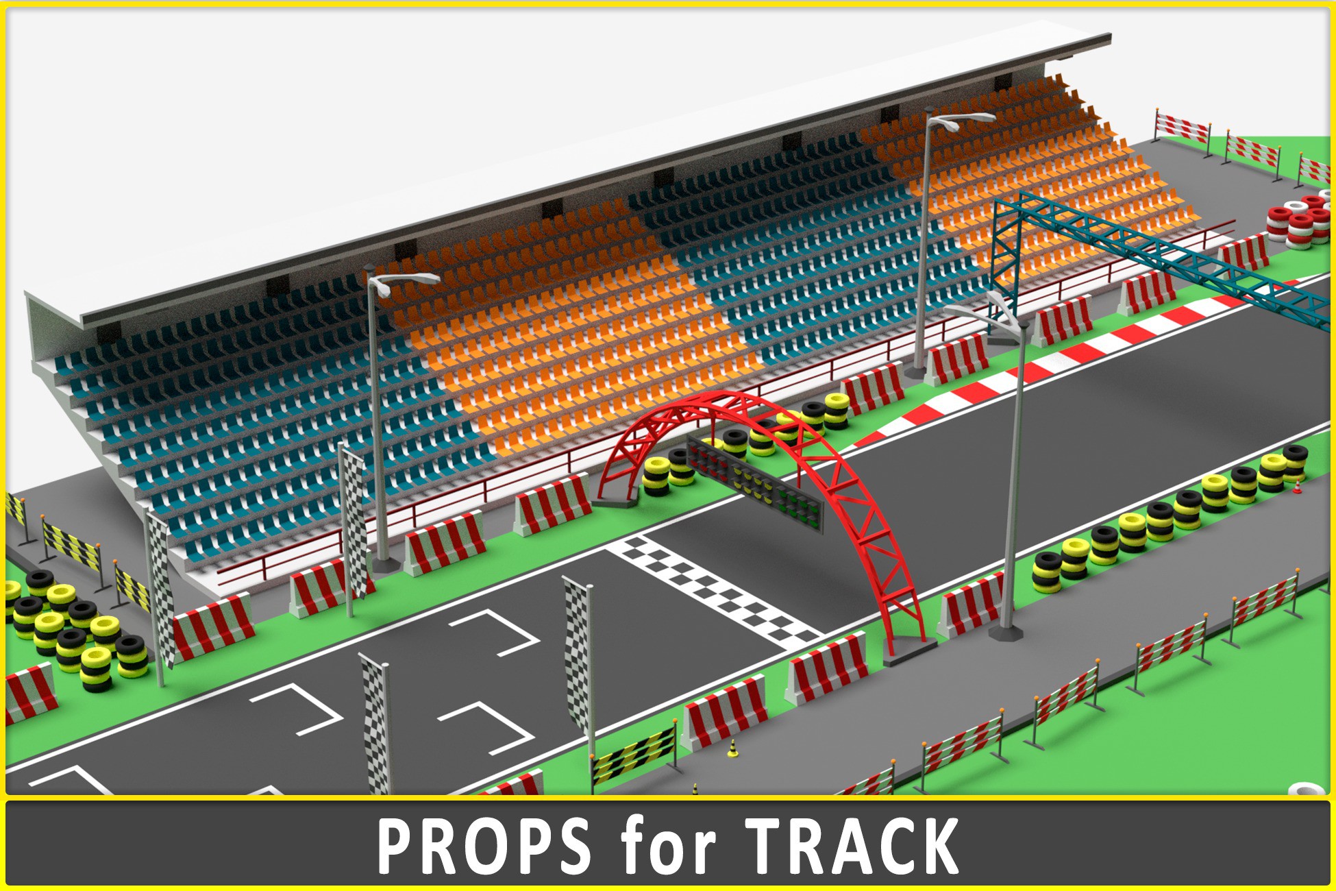 Environment Track Lowpoly: Cartoon Props Mobile Free | 3D Props | Unity ...
