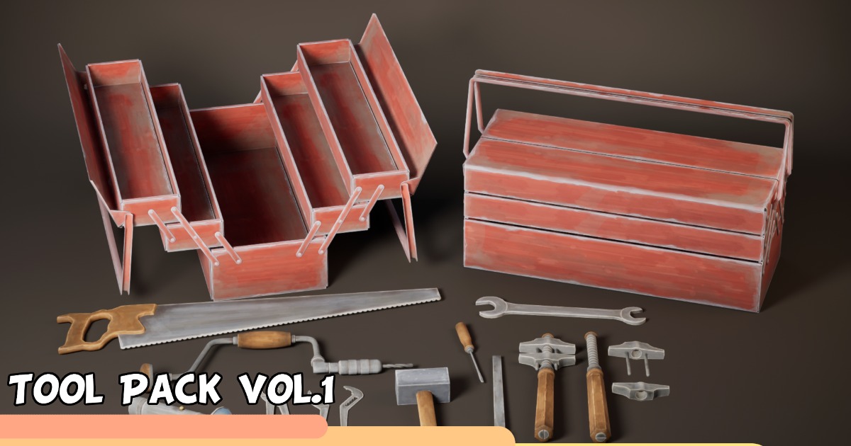 Tool Pack Handpainted Stylized Tools - VR/Game Ready | 3D Props | Unity ...