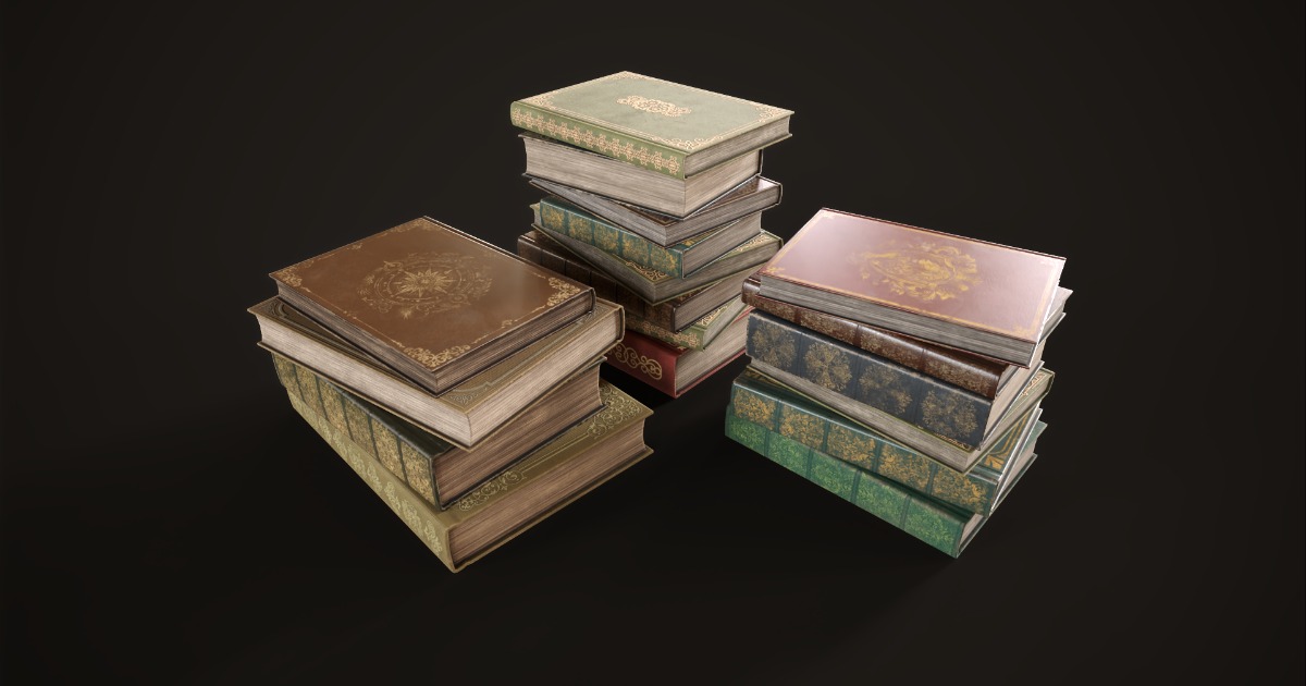 Vintage beautiful books | 3D Interior | Unity Asset Store