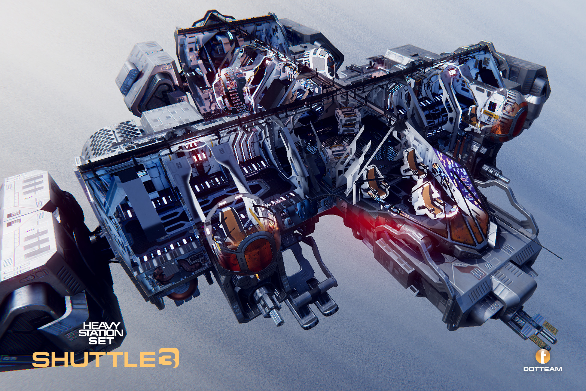 Sci-Fi Heavy Station Set SHUTTLE-3 | 3D Space | Unity Asset Store