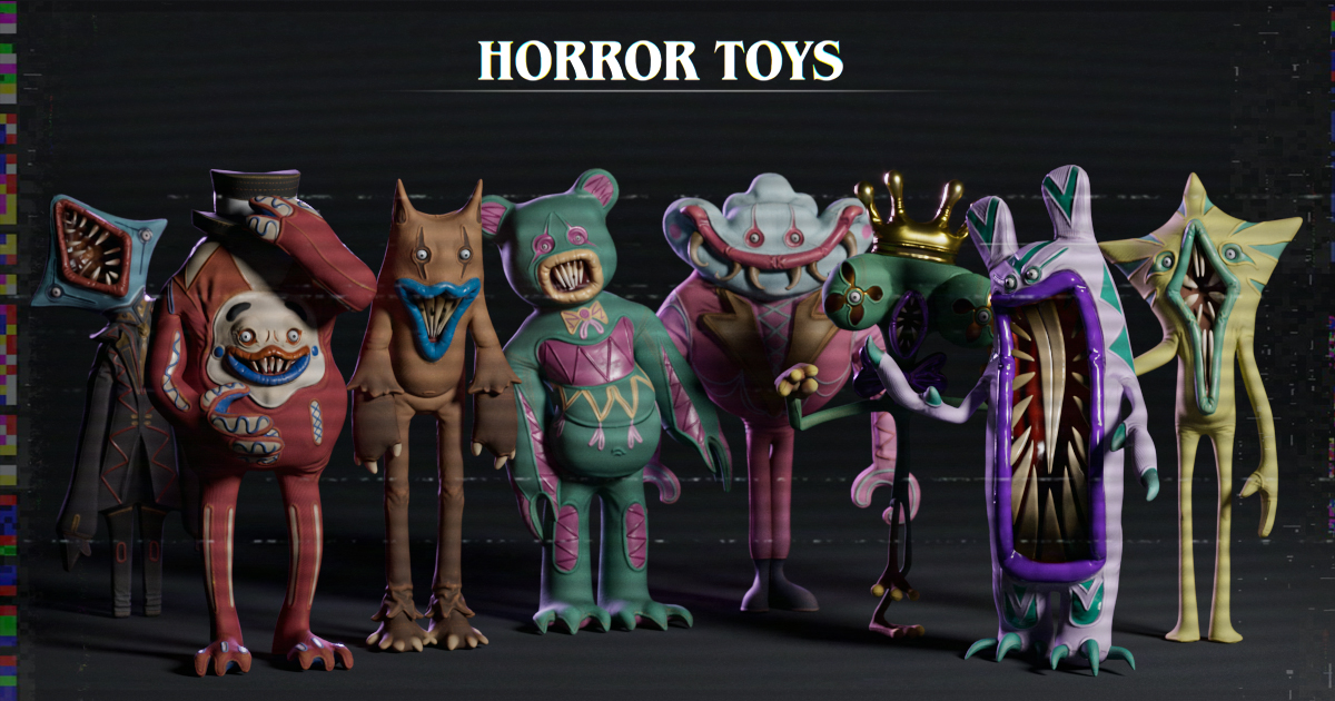 Horror Plush Toys - Spooky Mascot Creatures | 3D Humanoids | Unity ...