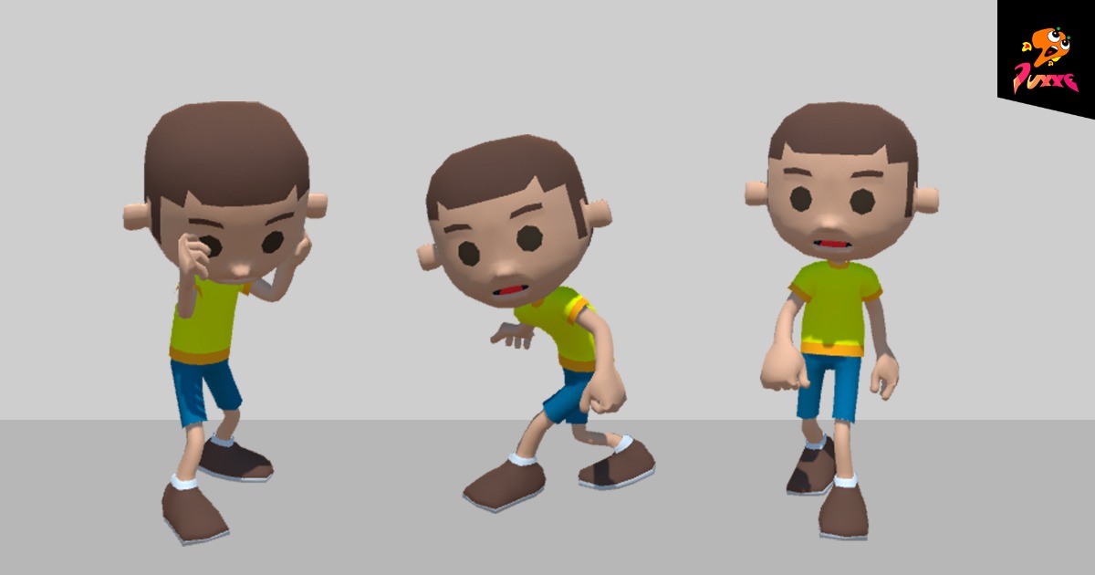 3D Character #002 - White Boy - Animated - Low Poly - FBX | 3D ...