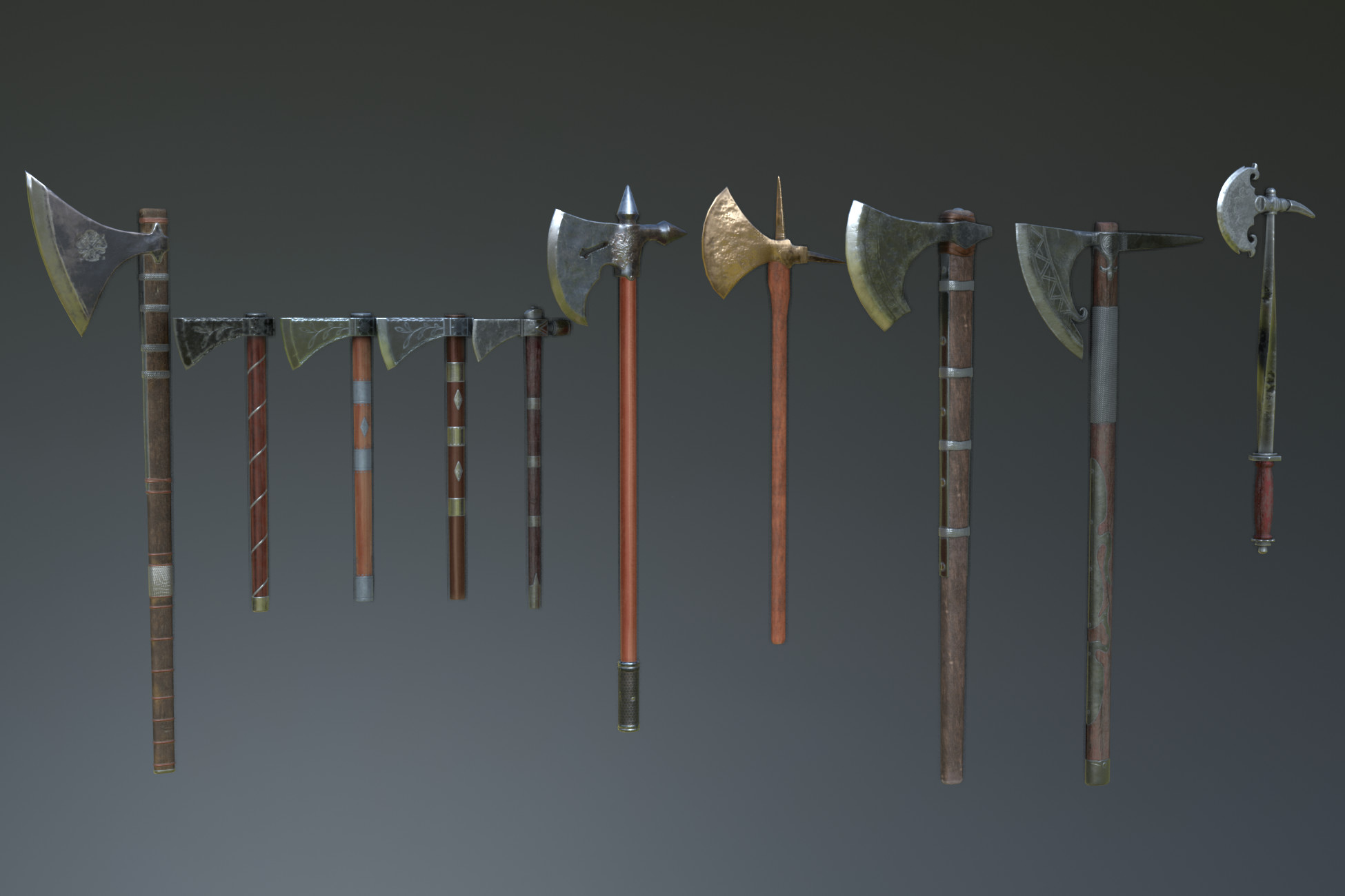 Medieval Ax Set 02 | 3D 武器 | Unity Asset Store