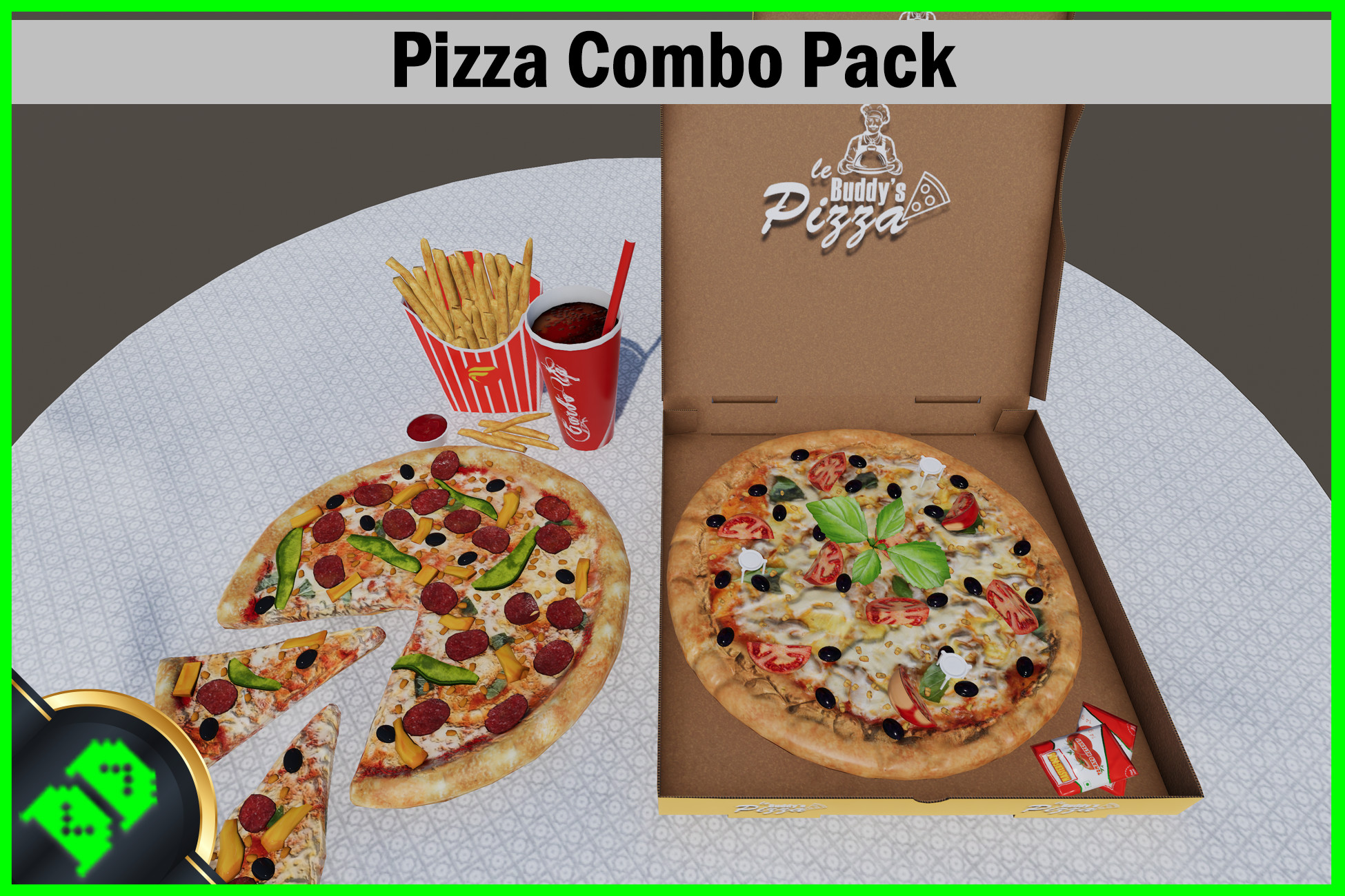 Pizza Combo Pack | 3D Food | Unity Asset Store
