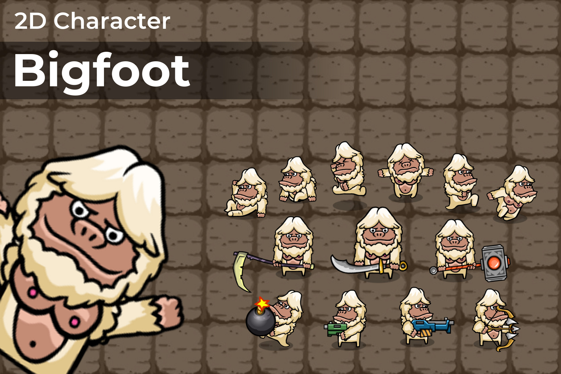 2D Character - Bigfoot | 2D 角色 | Unity Asset Store