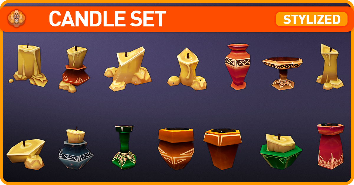 Stylized Candle Set | 3D 인테리어 | Unity Asset Store