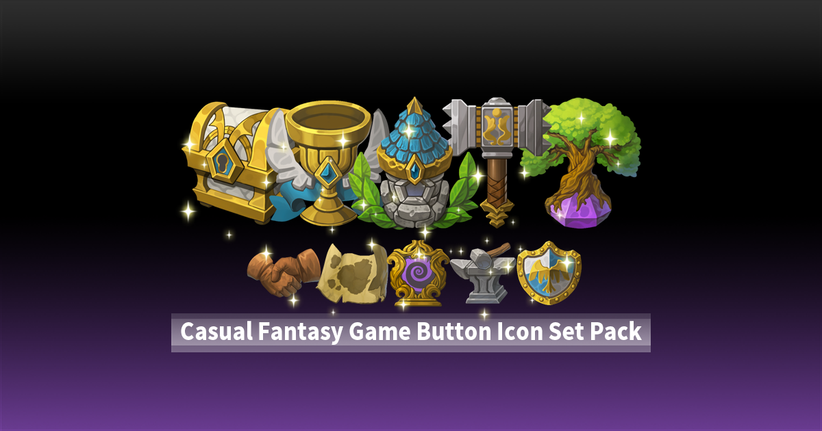 Casual Fantasy Game Button Icon2 Set Pack | 2D Icons | Unity Asset Store