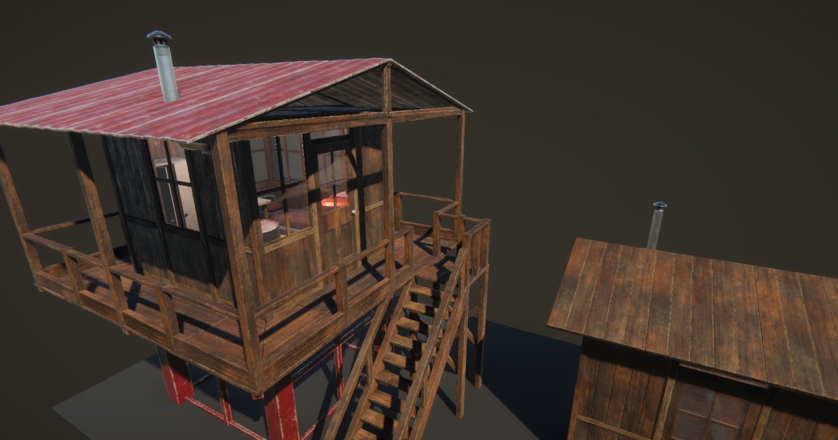 Watchtower and modular houses | 3D Props | Unity Asset Store