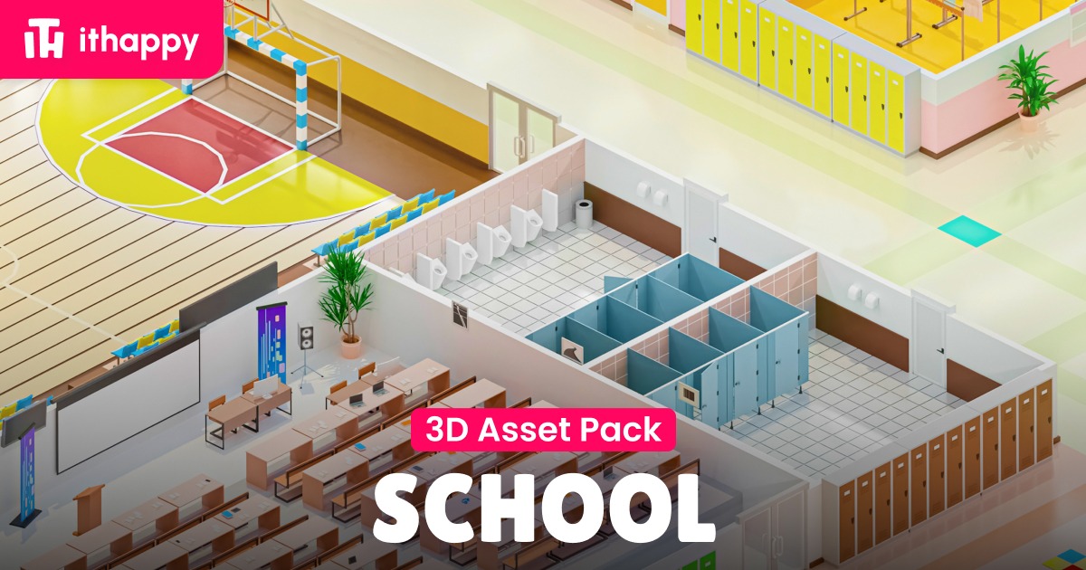 School - Low Poly 3D Models Pack | 3D Interior | Unity Asset Store