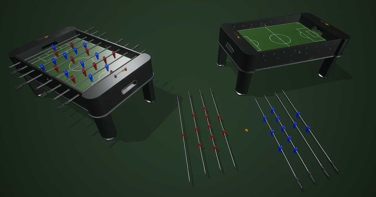 Classic Foosball Machine | 3D Props | Unity Asset Store