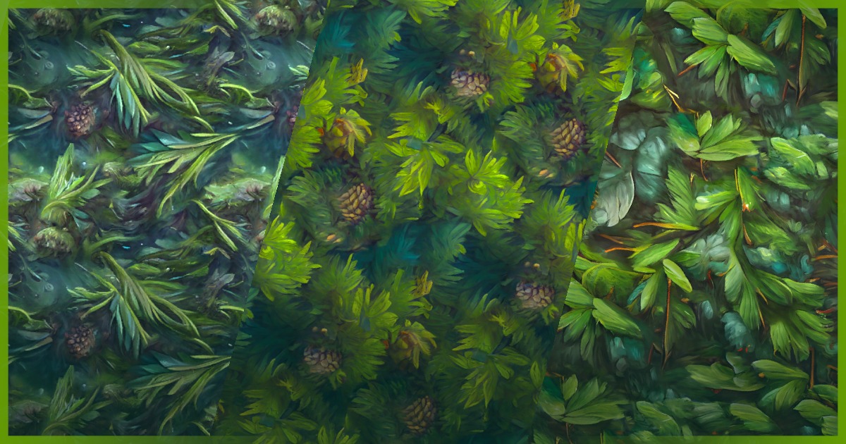 Grass: Pine Forest -- 20 Textures -- (Hand-painted, Seamless) #1 | 2D ...