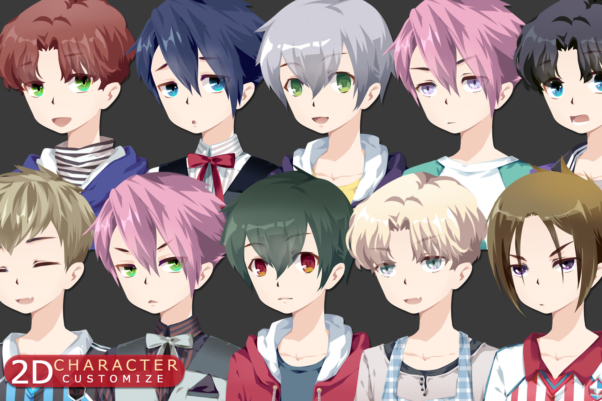 Customize Boy_ Type 3_N1 | 2D Characters | Unity Asset Store