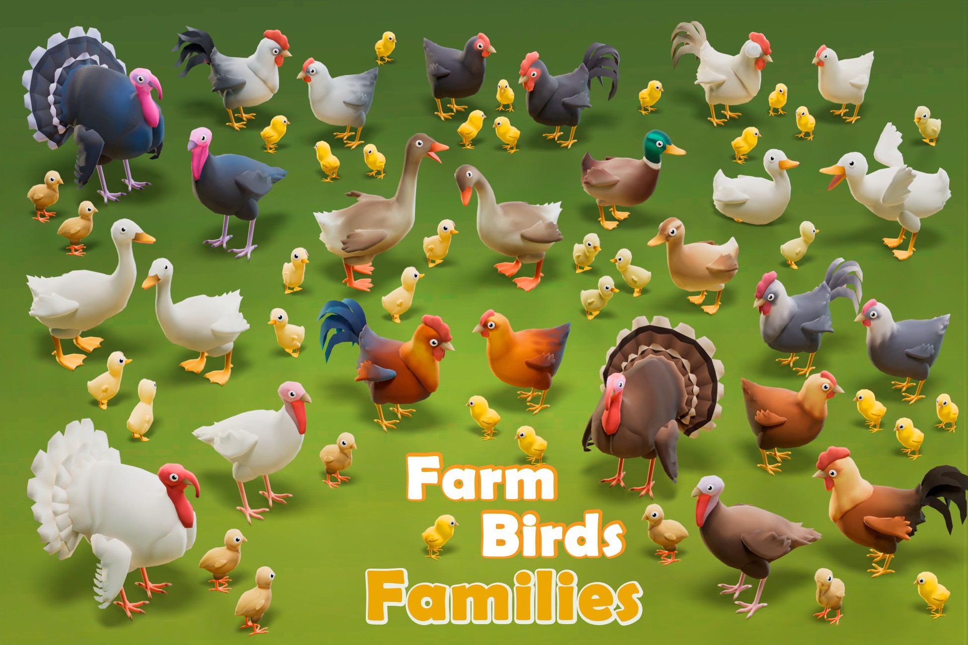 Farm Birds Families | Characters | Unity Asset Store