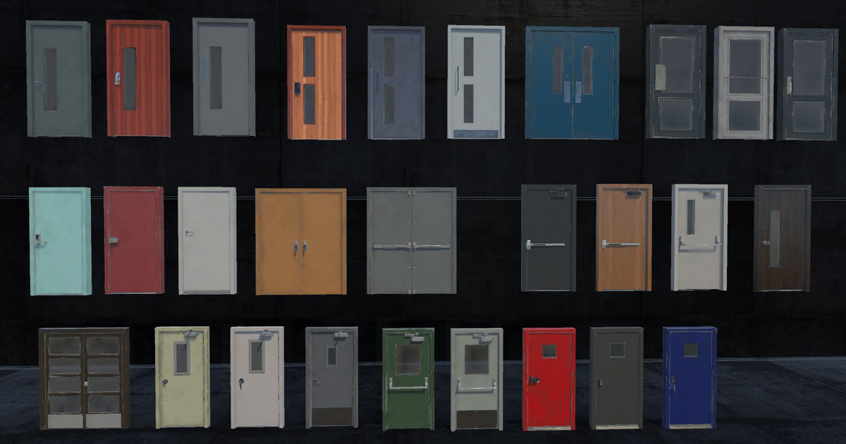 Industrial Door Pack ( PBR + animated ) | 3D Industrial | Unity Asset Store